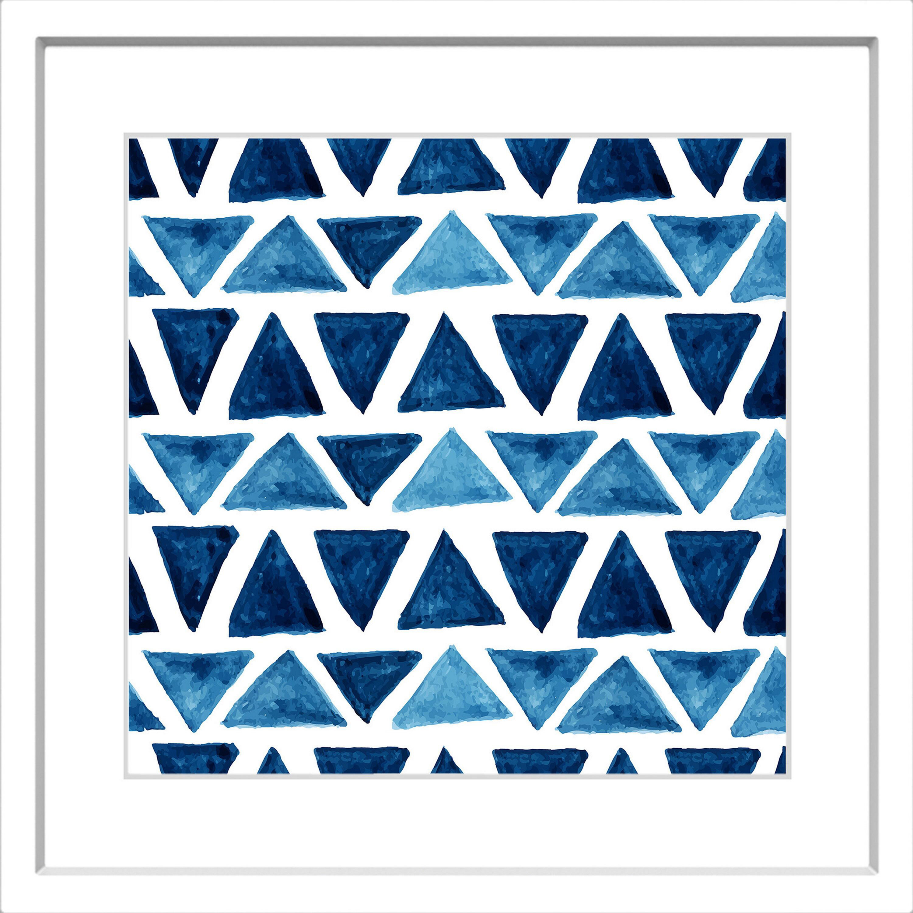Marmont Hill Blue Triangle Bows - Picture Frame Print | Wayfair