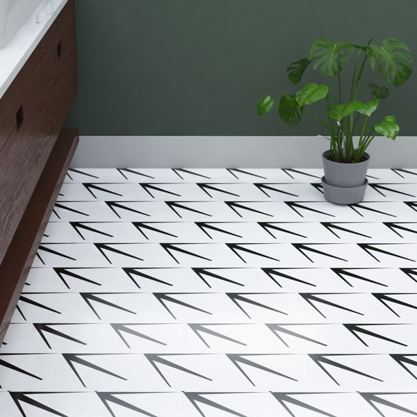 Merola Tile Trident 9" x 10" Porcelain Patterned Wall & Floor Tile ...