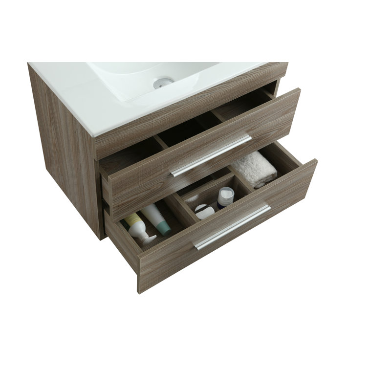 17 Stories Candyse 700Mm Wall Mounted Single Bathroom Vanity with ...