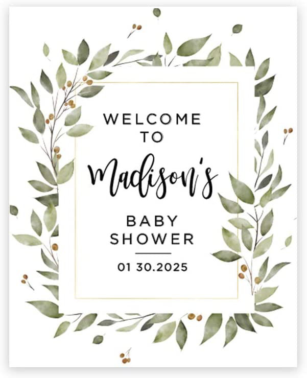 Zoomie Kids Custom Large Baby Shower Canvas Welcome Sign | Wayfair