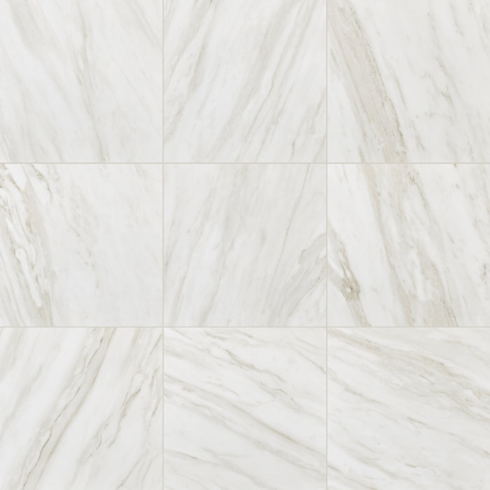 Daltile Perpetuo 24" x 24" Porcelain Marble Look Wall & Floor Tile (4 ...