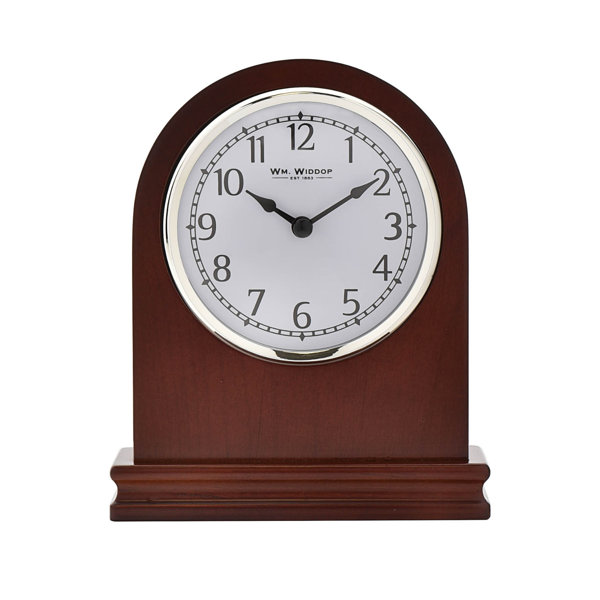 Wm Widdop Analog Wood Quartz Battery-Operated Tabletop Clock in Walnut ...