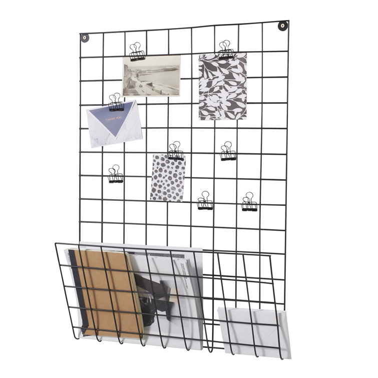 Symple Stuff Mesh Notice Wall Mounted Bulletin Board & Reviews ...