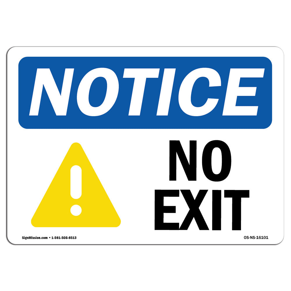 SignMission Osha Notice No Exit Sign | Wayfair