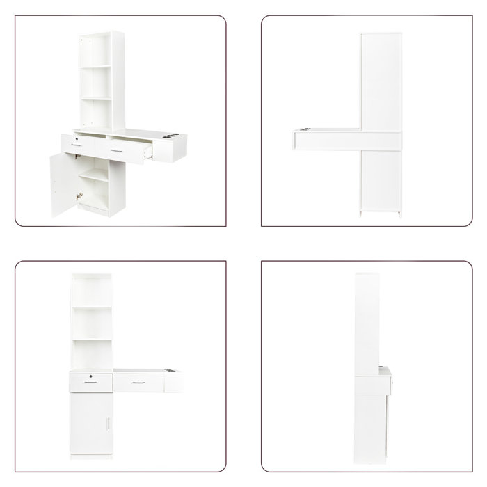 Latitude Run® Brizeyda Wall-Mount Makeup Vanity Dressing Table with ...