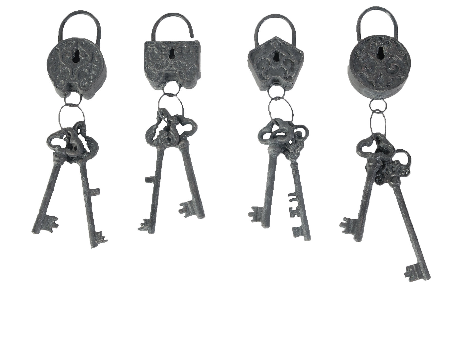 Ophelia & Co. 4 Piece Decorative Lock and Key Sets Wall Décor | Wayfair