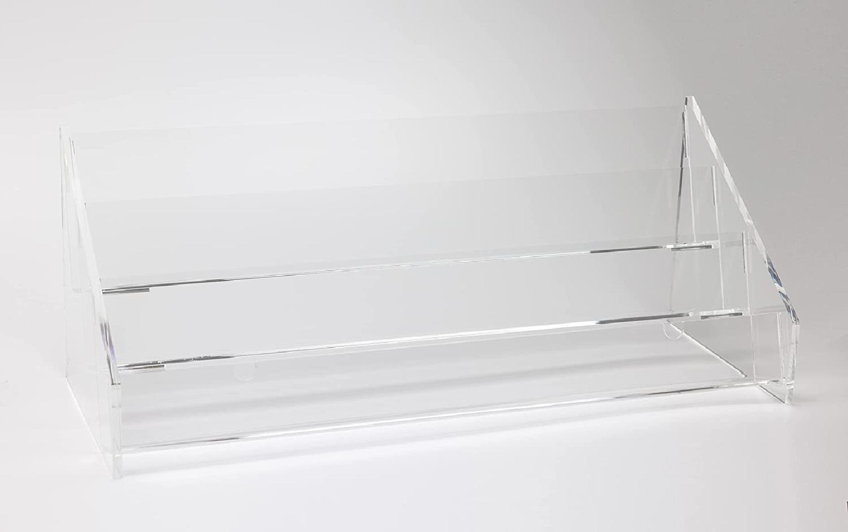 Inbox Zero Extra Large Clear Acrylic Desktop Book Shelf Display Stand ...