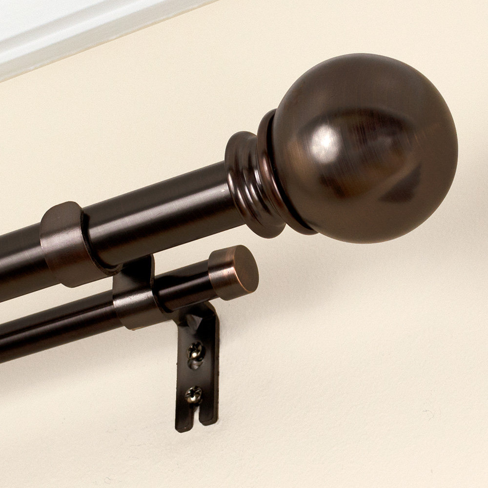 Darby Home Co Midcre Ball Drapery Curtain Double Curtain Rod | Wayfair