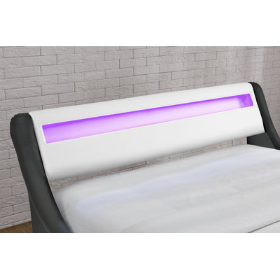 Brayden Studio Galaxy LED Upholstered Ottoman Bed & Reviews | Wayfair.co.uk