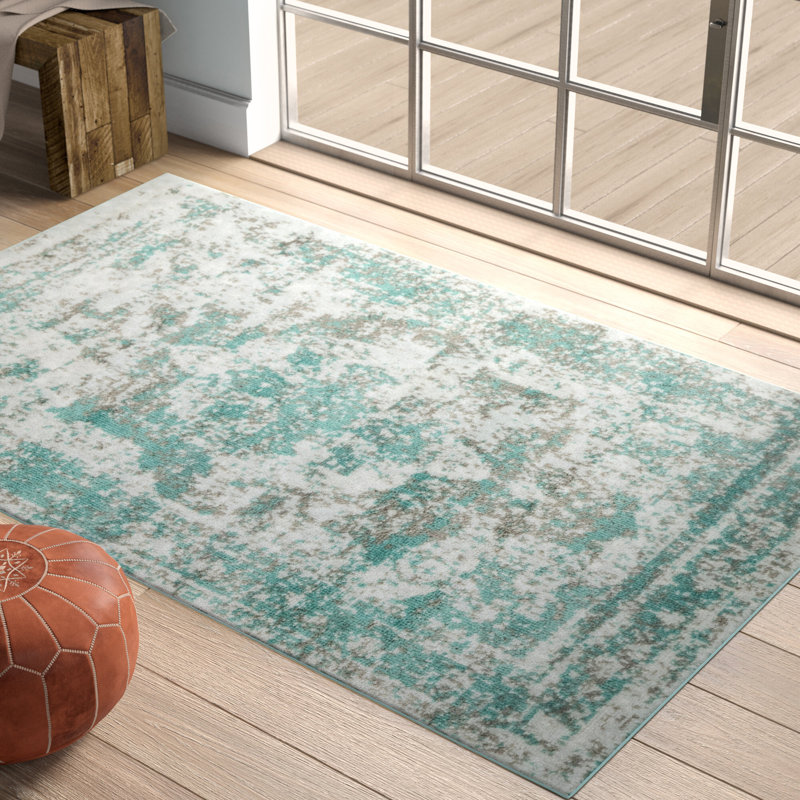 Mistana™ Brandt Oriental Area Rug in Turquoise & Reviews | Wayfair