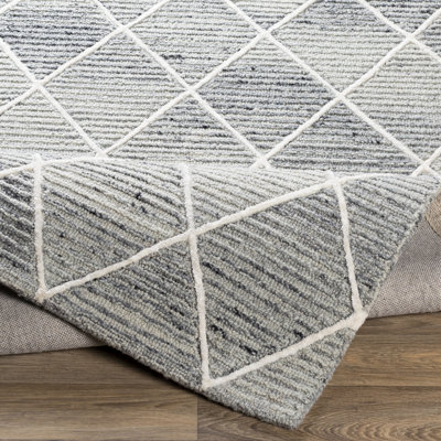 Gracie Oaks Lynden Handmade Gray Rug & Reviews | Wayfair