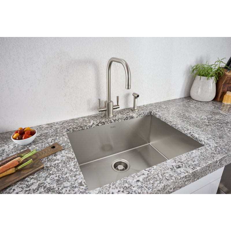 Rohl Forze 24" Single Bowl Stainless Steel Kitchen Sink | Wayfair