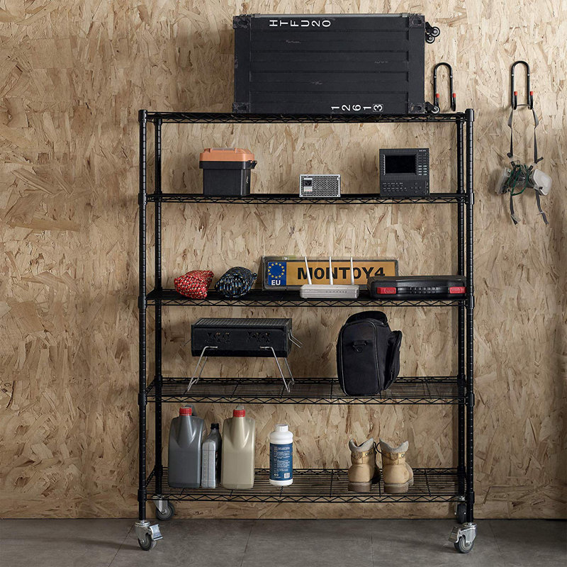 WFX Utility™ Drayton 5 Shelf Rack With Caster Wheels | Wayfair