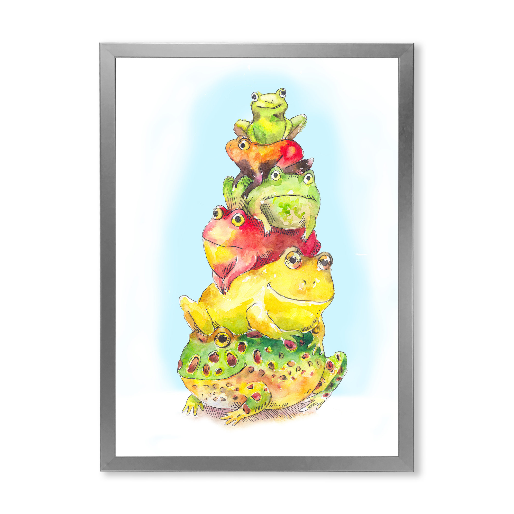 Trinx Bunch Of Funny Toads Bunch Of Funny Toads - Print on Canvas | Wayfair