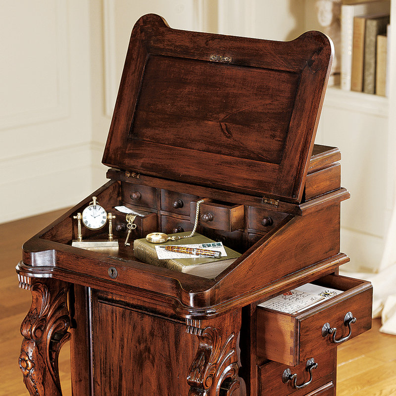 Design Toscano Solid Wood Secretary Desk with Hutch & Reviews | Wayfair