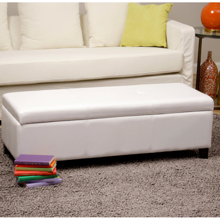 Charlton Home® Wilber Faux Leather Upholstered Flip Top Storage Bench ...