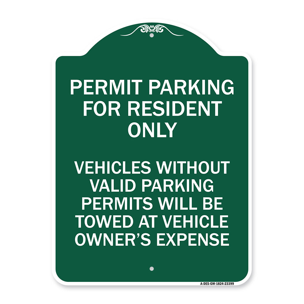 Signmission Designer Series Sign - Parking Permit Sign Permit Parking ...
