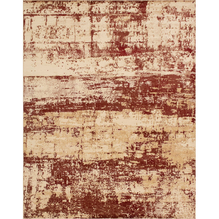 17 Stories Kelson Power Loom Performance Red/Beige Rug & Reviews | Wayfair