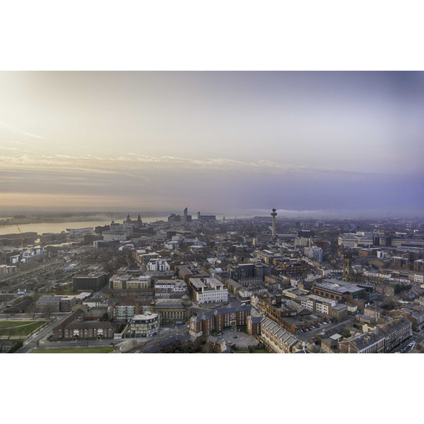 Ebern Designs Liverpool Sunset by Korhil65 - Wrapped Canvas Photograph ...