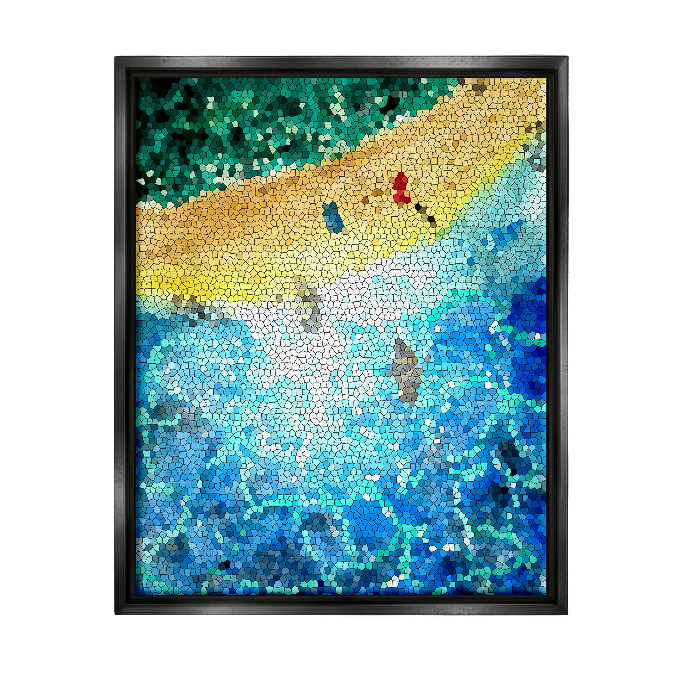Ivy Bronx Modern Mosaic Pattern Beach - Floater Frame Graphic Art on ...