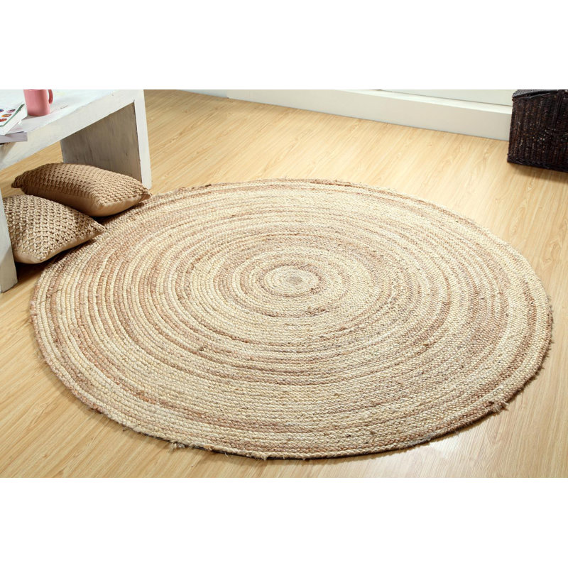 Dovecove Round Handmade Braided Jute/Sisal Area Rug in Natural | Wayfair