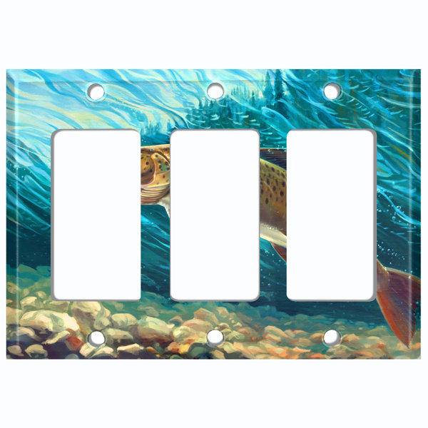 WorldAcc Trophy Fishing Trout Clear Water Lake 3-Gang Toggle Light ...