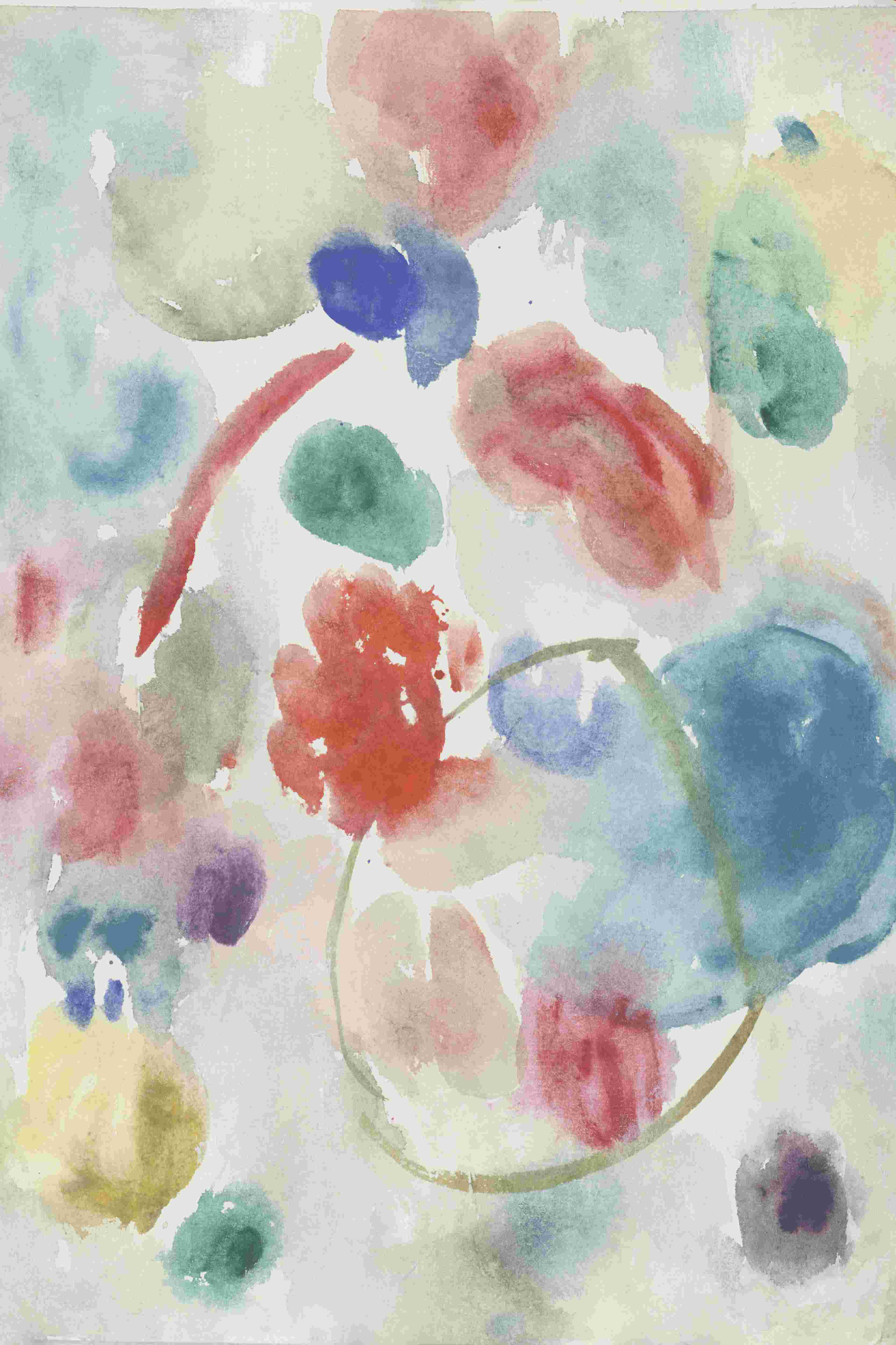 Wrought Studio Colorful Watercolor Splotches 2 - Wrapped Canvas ...