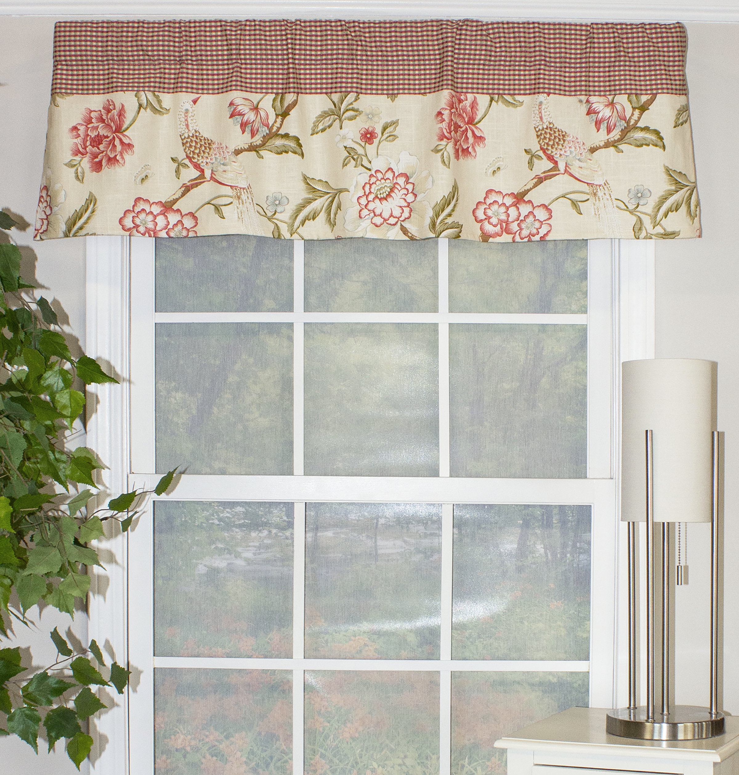 August Grove® Lynne Cotton Blend Tailored 50'' Window Valance in Tan ...
