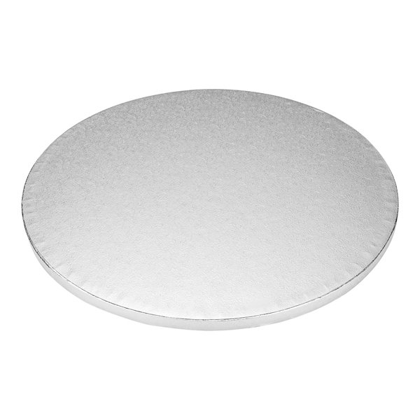 Restaurantware Pastry Tek Round Metallic Silver Cardboard Cake Drum ...