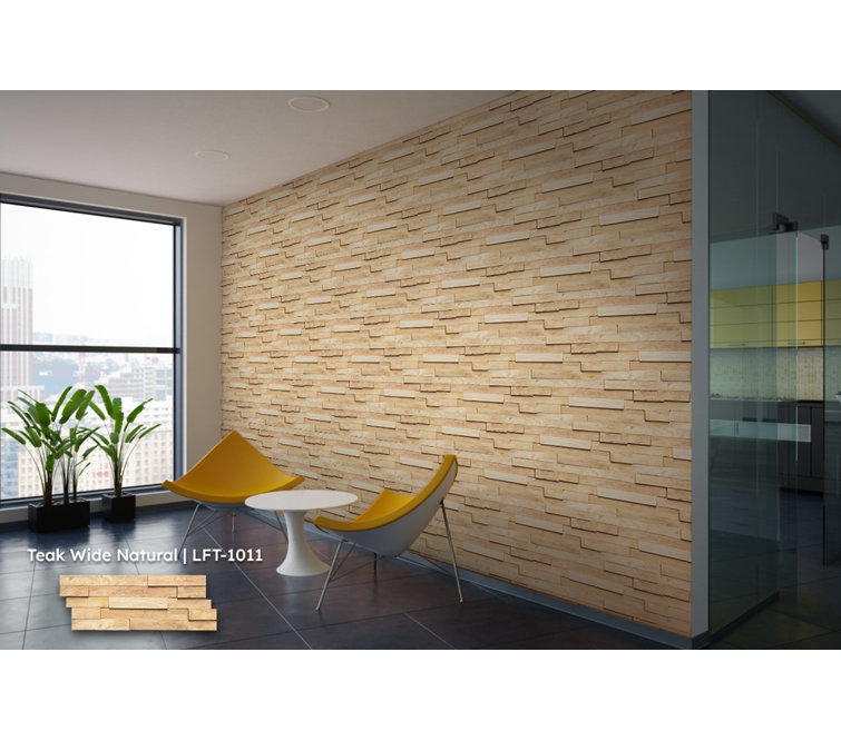 Teak America™ Reclaimed Wood Wall Paneling Tan | Wayfair