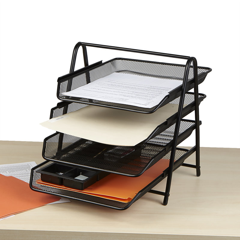 4 Tier Steel Mesh Paper Tray Desk Organizer & Reviews | Joss & Main