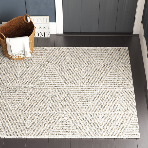 AllModern Silva Geometric Indoor / Outdoor Area Rug in Gray/White ...