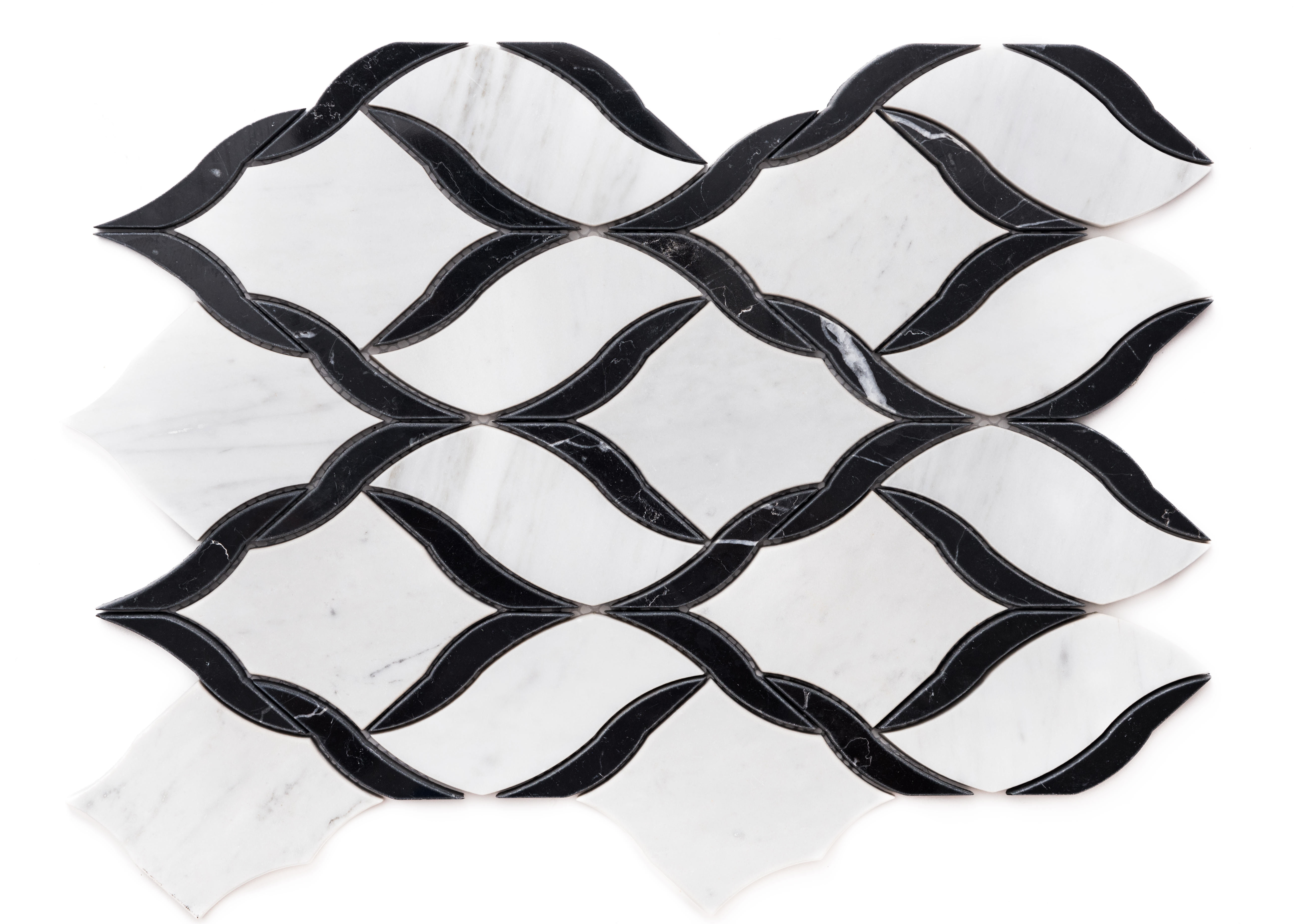 Long Island Mosaics & Tile Santorini Vine 12" x 12" Marble Mosaic Wall ...