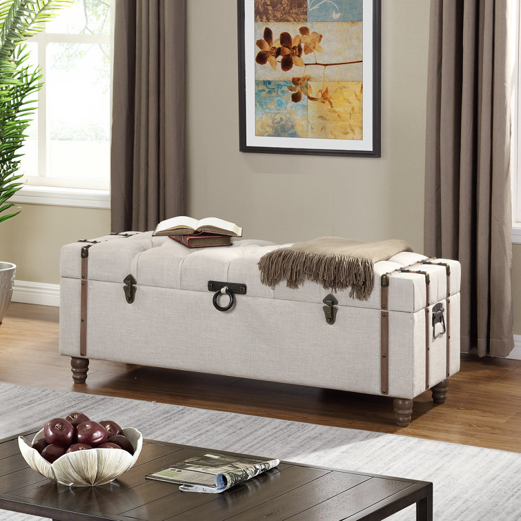 Gracie Oaks Throggs Upholstered Storage Ottoman & Reviews | Wayfair