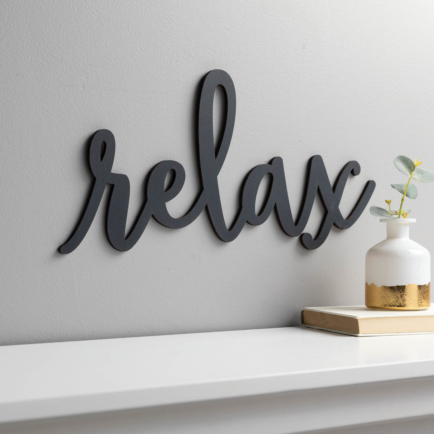 Trinx Relax in Cursive Wall Décor | Wayfair