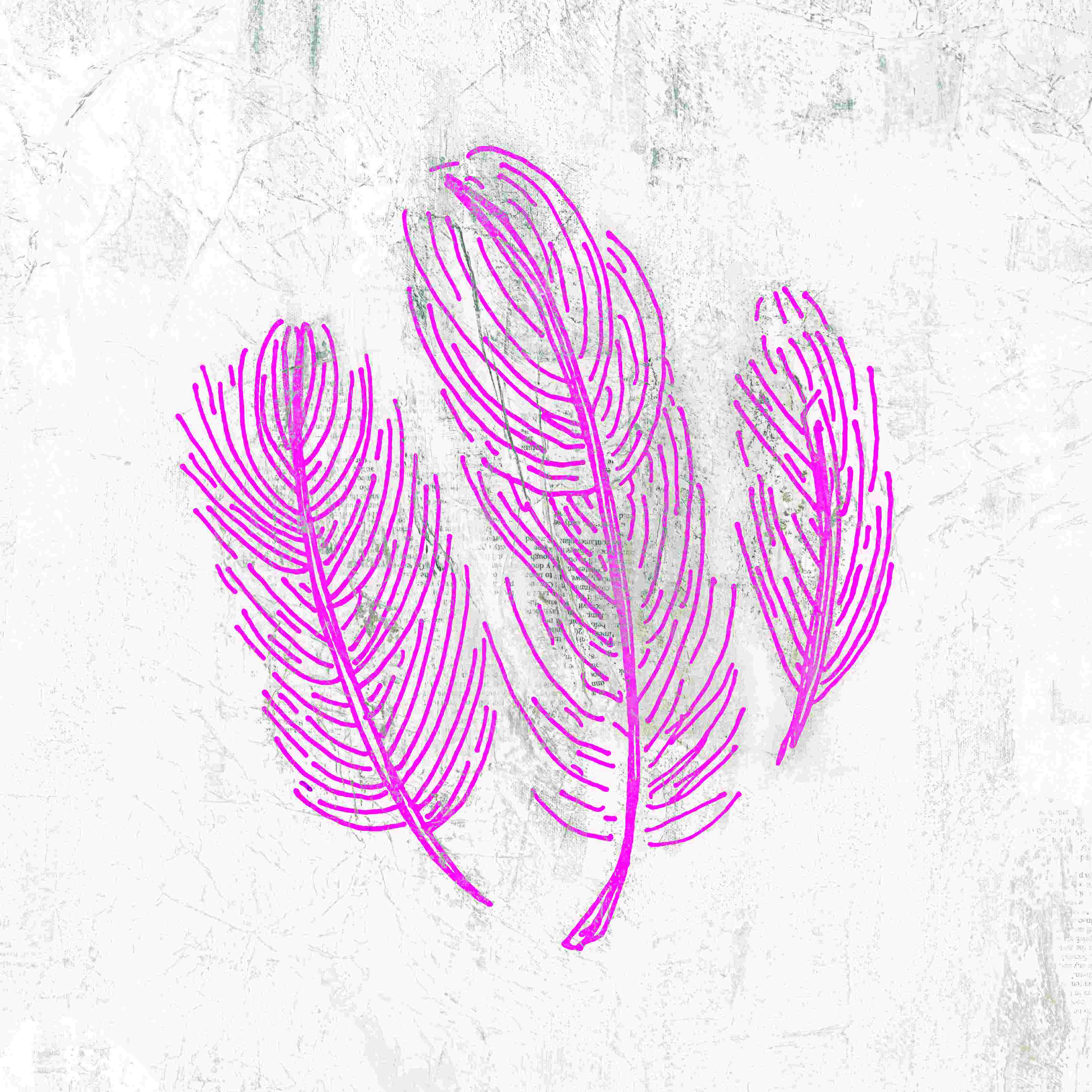 Bungalow Rose Three Pink Feathers 2 - Wrapped Canvas Print | Wayfair