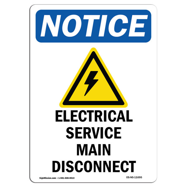SignMission Osha Notice Electrical Service | Wayfair