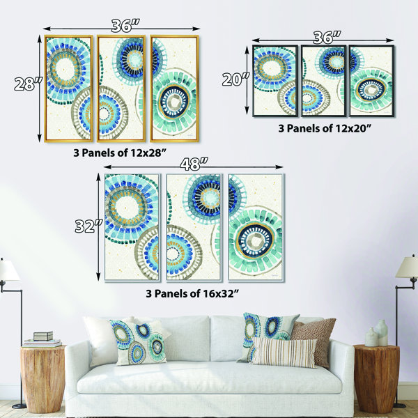 DesignArt 3 Piece Picture Frame Print on Canvas | Wayfair