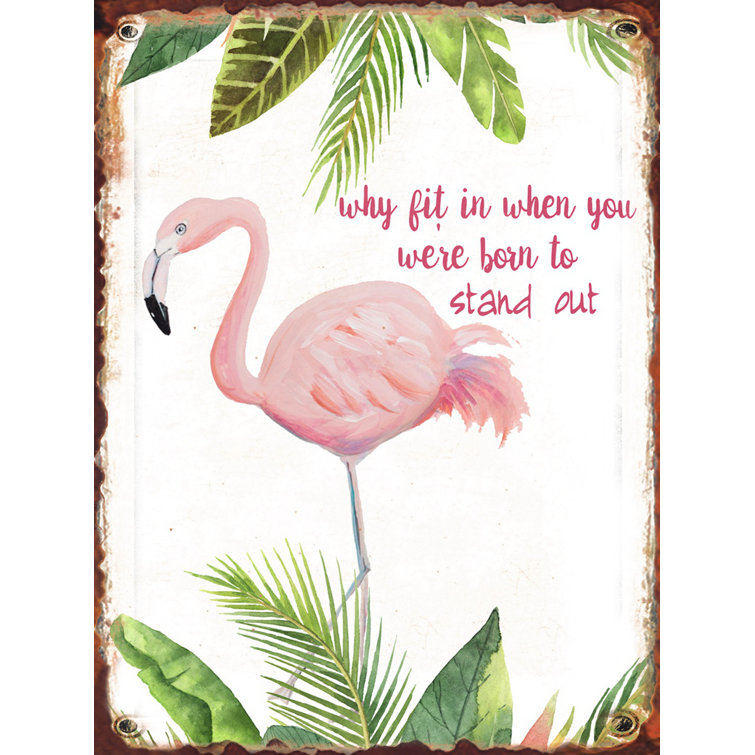 Bay Isle Home Flamingo Metal Sign Wall Décor & Reviews | Wayfair
