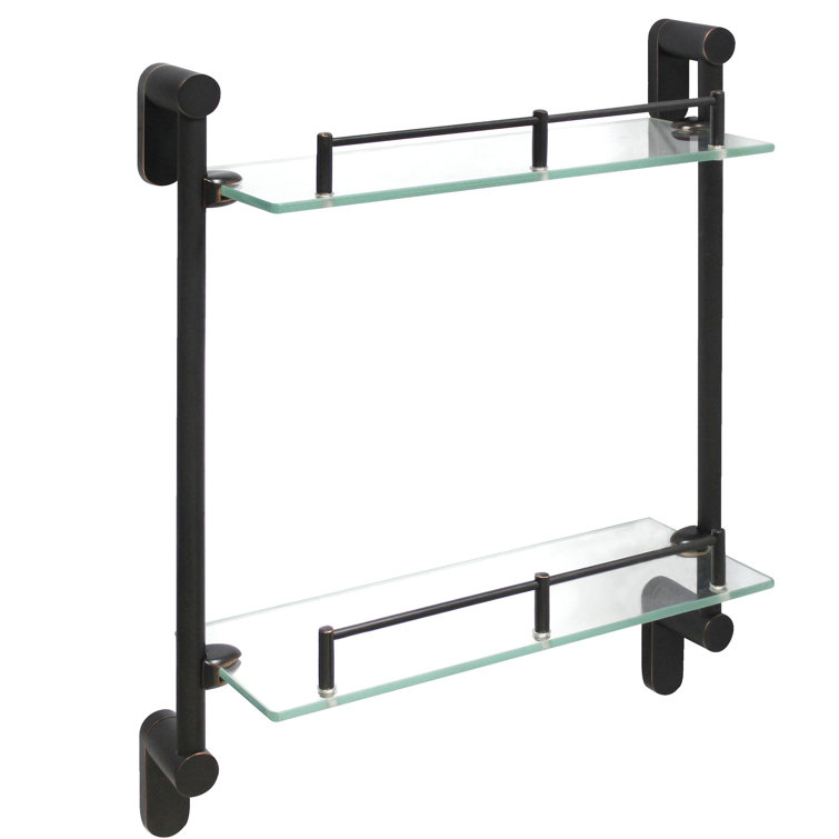 Latitude Run® Azahel Double Glass Wall Shelf & Reviews | Wayfair