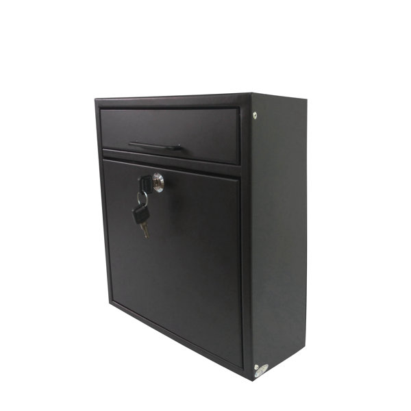 Fixturedisplays® Black Outdoor Drop Box Locking Drop Box, Wall Mounted ...