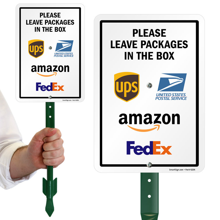 SmartSign Please Leave Packages in the Box Sign and Stake Kit | Wayfair