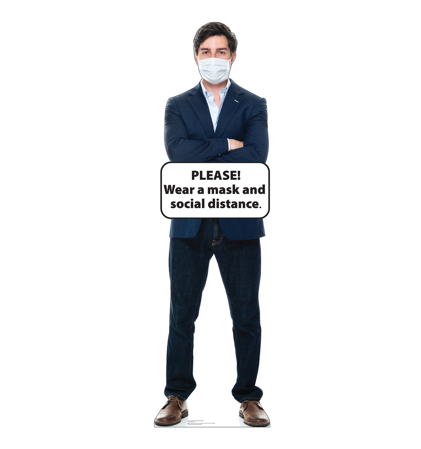 Advanced Graphics Social Distance Mask Standee Male Life Size Cardboard Standup | Wayfair