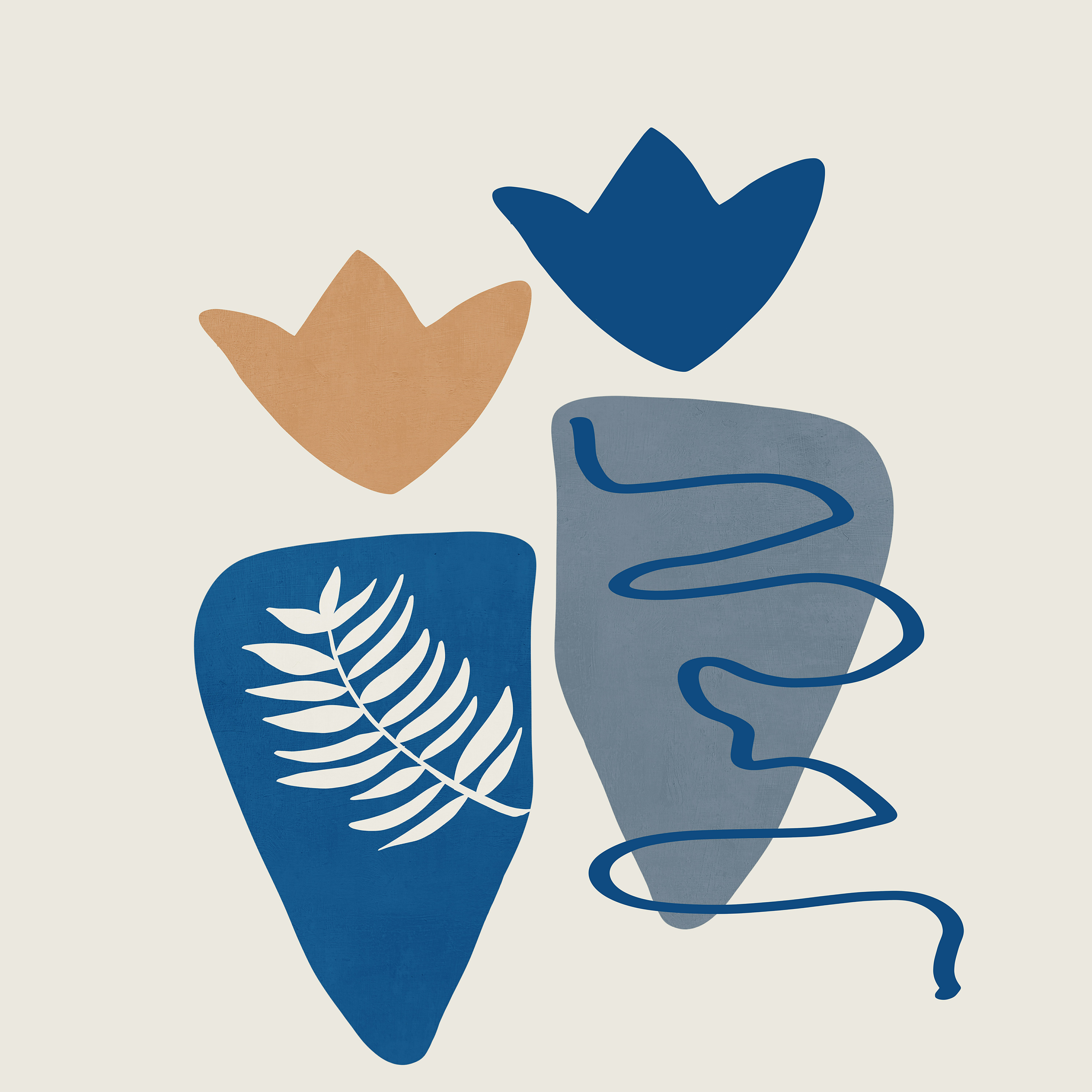 Bayou Breeze Isolated Shapes II - Wrapped Canvas Graphic Art | Wayfair