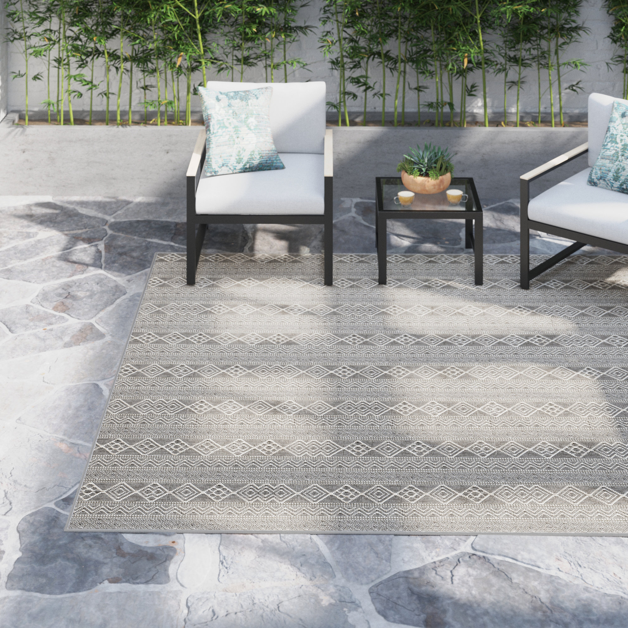 Steelside™ Sawyers Moroccan Gray Indoor / Outdoor Area Rug & Reviews ...
