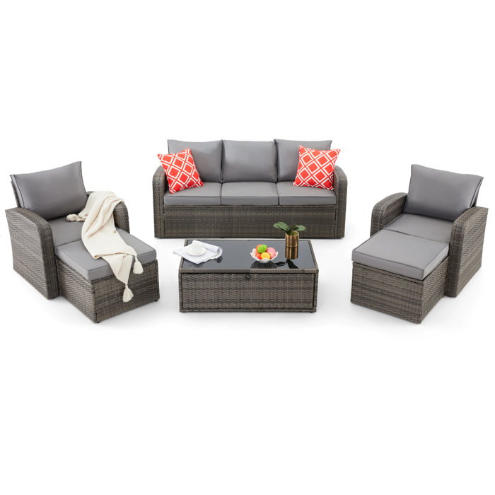HOMREST 6 Piece Sofa Seating Group with Cushions & Reviews | Wayfair