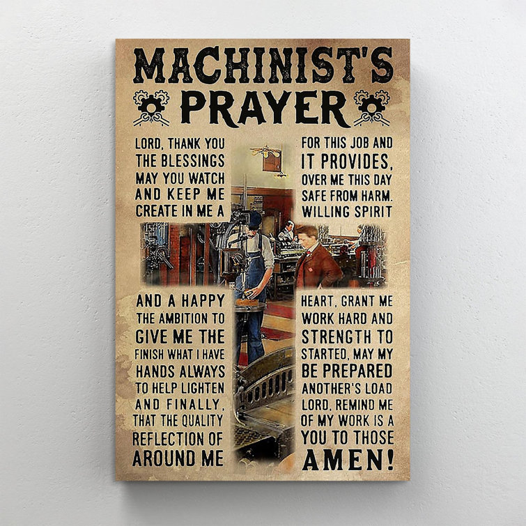 Trinx Machinist Prayer God - 1 Piece Rectangle Graphic A Machinist ...