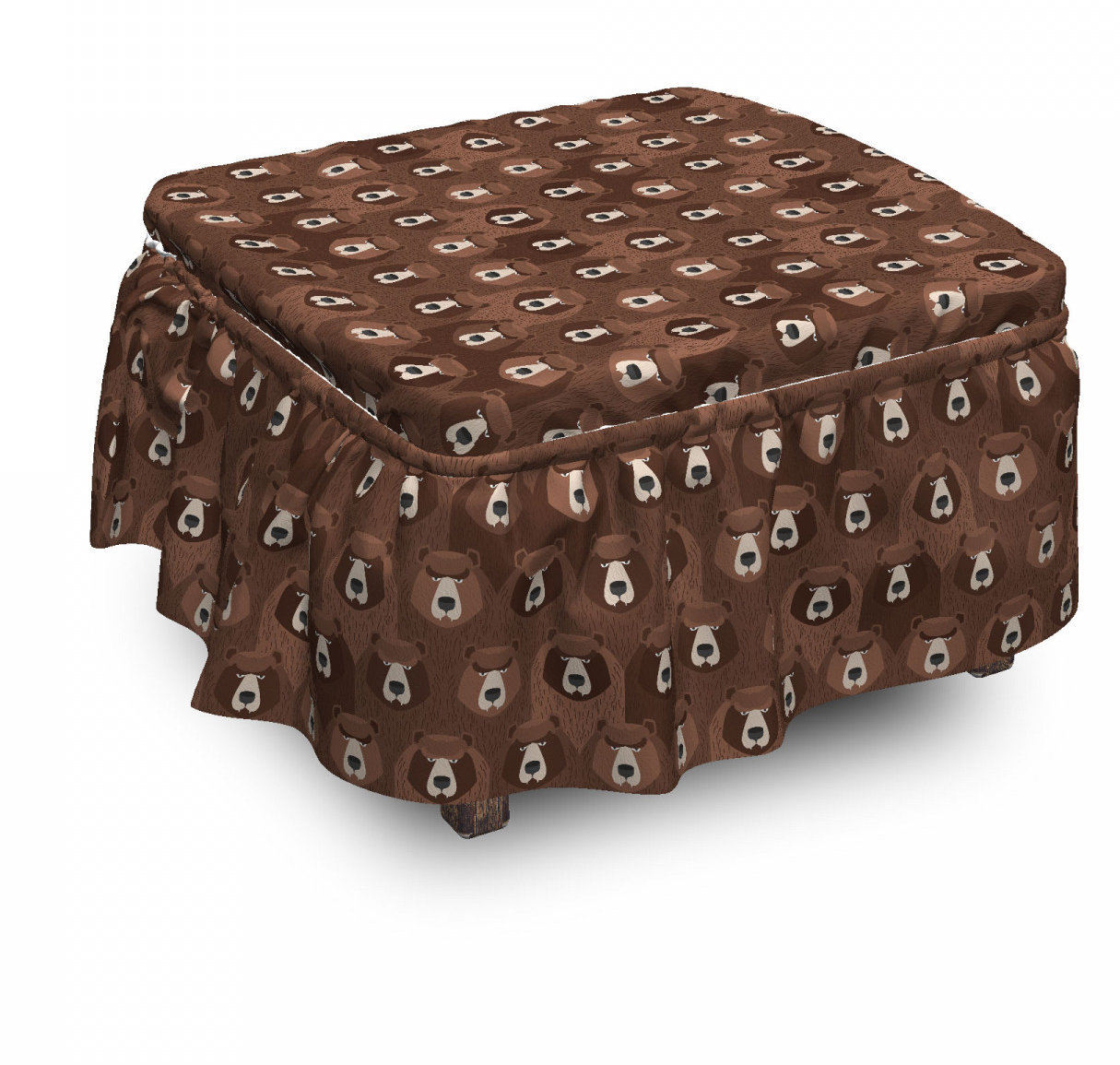 East Urban Home Flock of Big Angry Bears Ottoman Slipcover | Wayfair