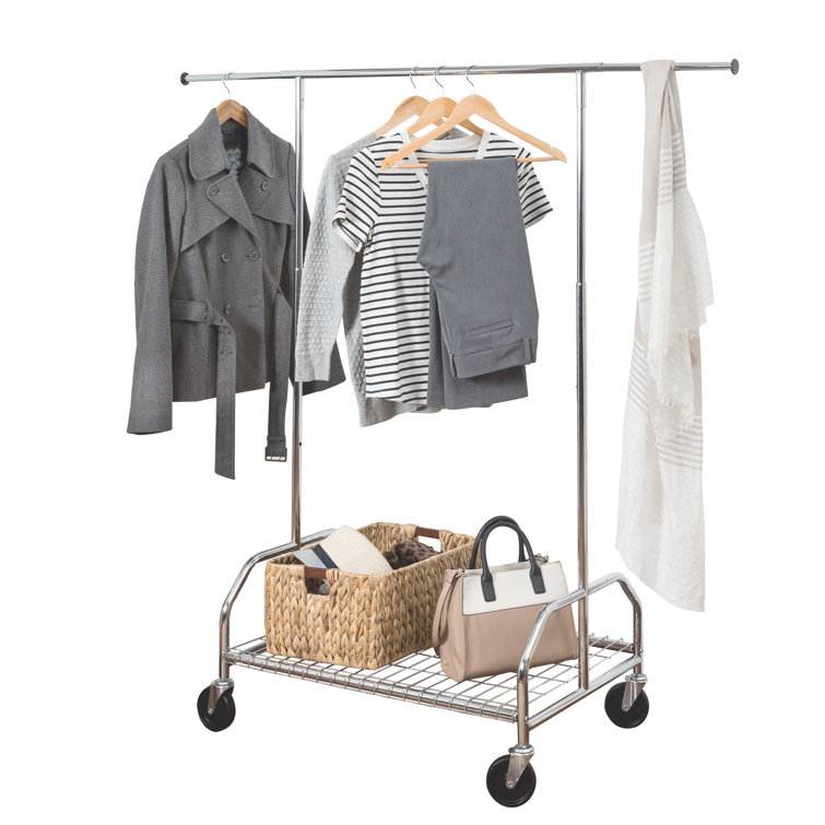 Rebrilliant Shanaya Adjustable Rolling Clothes Rack & Reviews | Wayfair