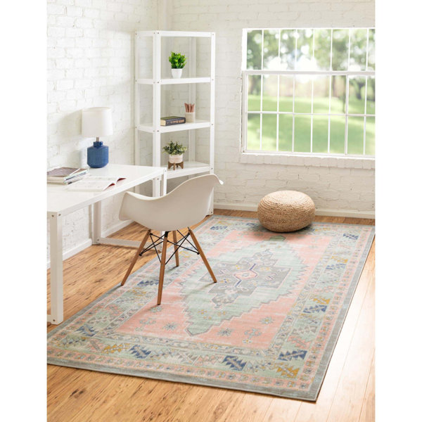 Bungalow Rose Pointe Oriental Area Rug in Powder Pink & Reviews | Wayfair